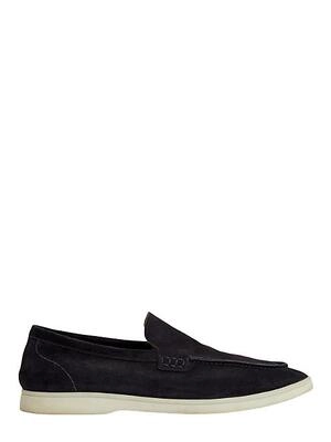 REISS Suede Slip-on Loafers - Navy