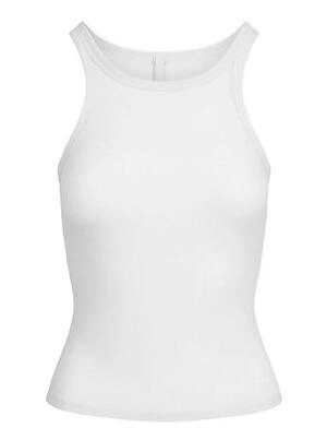 SKIMS Sheer Rib Cotton-blend Tank Top - Snow