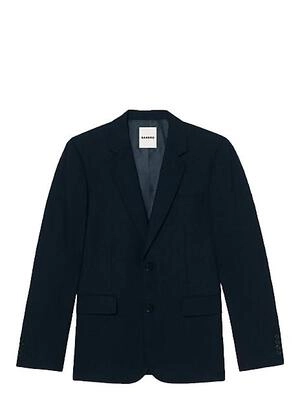 Sandro Single-breasted Wool Blazer - Bleus