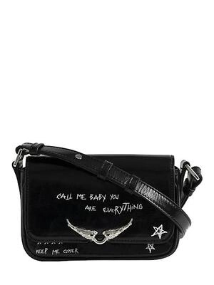 Zadig&Voltaire Le Zazi Vintage Patent-leather Shoulder Bag - Black