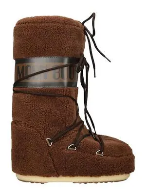 Moon Boot Icon High Fleece Lace-up Boots - Brown