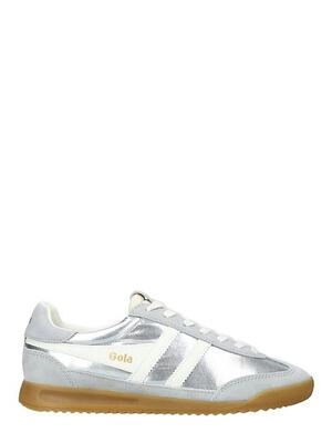 Gola Firefly Metallic Woven And Suede Trainers - Silver