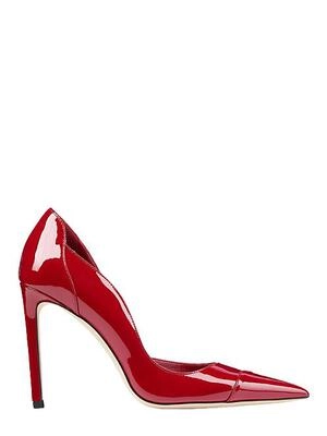 JIMMY CHOO Brigitte 100 Patent Leather Heels - Ruby Red
