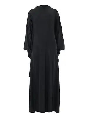 LEEM Silhouette-effect Fitted Woven Kaftan Dress - Black
