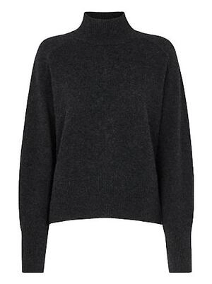Whistles Funnel Neck Cashmere Jumper - Grey