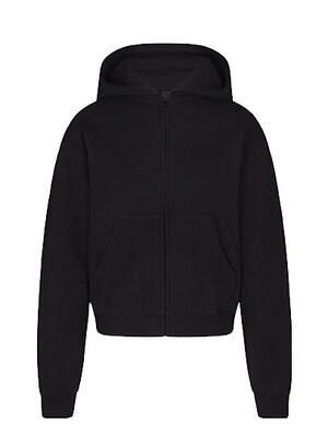 SKIMS Cotton Fleece Zip-up Hoodie - Onyx