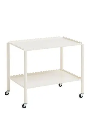 HAY Arcs Scalloped-edge Coated-steel Low Trolley 63cm - Eggshell
