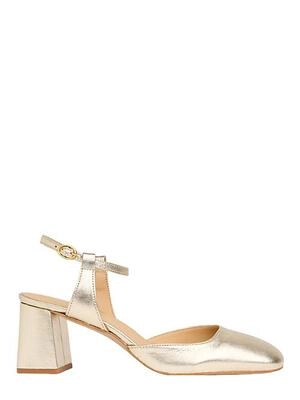 Whistles Matilda Ankle-strap Leather Heeled Shoes - Gold