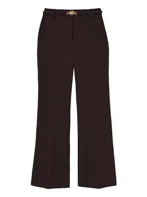 REISS Leona Flared-leg Woven Trousers - Grape