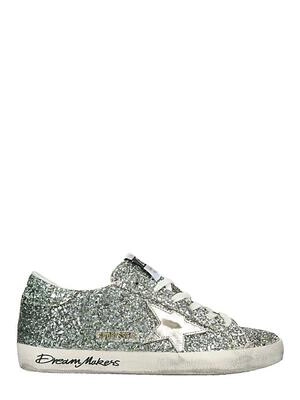 GOLDEN GOOSE Super Star 65224 Glitter-embellished Trainers - Silver