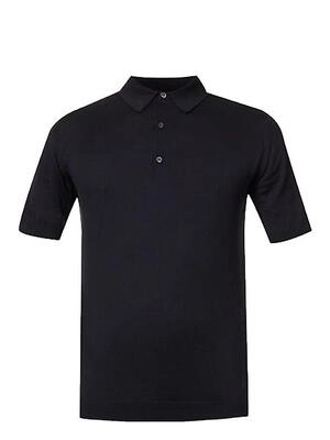 John Smedley Sea Island Cotton Polo Shirt - Black