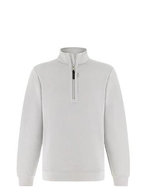 Boggi Milano Half-zip Stretch Cotton-blend Jumper - Ice