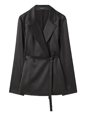 JOSEPH Joubert Belted Silk Blazer - Black