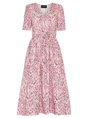 Whistles Leopard-print V-neck Midi Dress - Multi-coloured