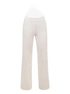 House Of Cb Andie Relaxed-fit Knitted Trousers - Cloud Dancer