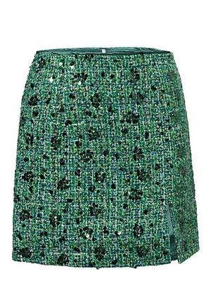 AMY LYNN Tina Bouclé Sequin Mini Skirt - Teal