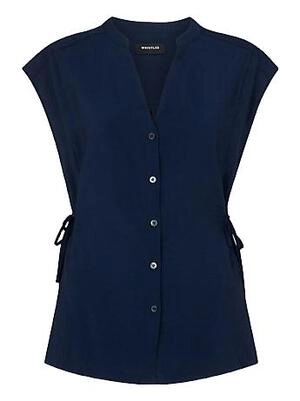 Whistles Side-tie Woven Shirt - Navy
