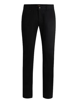 BOSS Casual Slim-Fit Straight-Leg Stretch-Cotton Trousers 32/36 Black