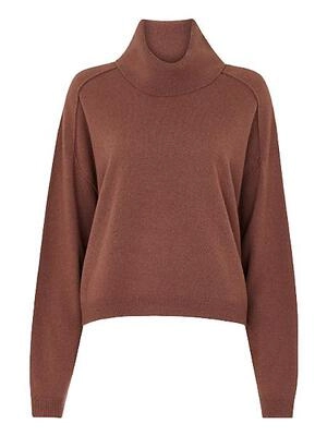 Whistles Cowl-neck Relaxed-fit Wool Jumper - Brown