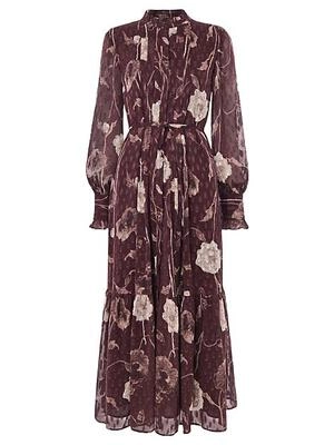 Whistles Floral-print Tie-waist Woven Midi Dress - Multi-coloured