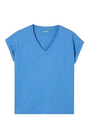 Whistles Whistles Willa Cotton-Jersey T-Shirt Blue