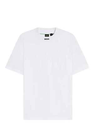 BOSS Logo-collar Short-sleeve Stretch-cotton T-shirt - White