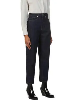 Whistles Authentic High Rise Straight Leg Jeans - Navy