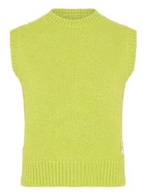 OMNES Knitted Vest With Removable Logo Patch - Lime