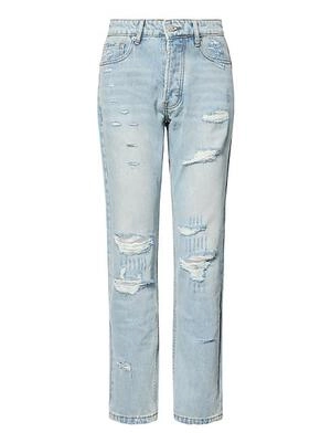 CASEY JEAN BY JEAN VINTAGE Jean Vintage Washed Straight-leg Denim Jeans - Washed Blue