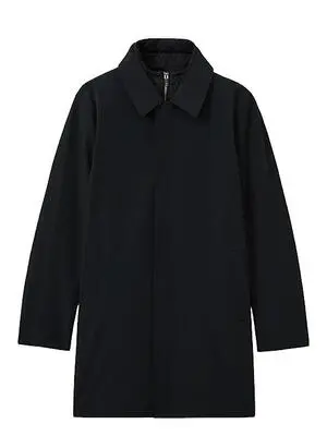 REISS Logan Funnel-neck Regular-fit Stretch-nylon Coat - Navy