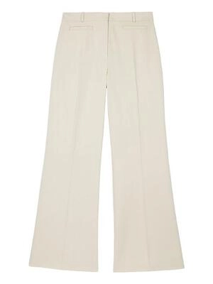 THE KOOPLES The Kooples Mid-Rise Wide-Leg Cotton Trousers