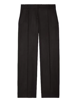 The Kooples Mid-rise Wool Wide-leg Trousers - Black