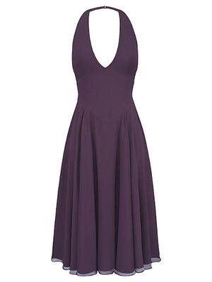 House Of Cb Solada Halter Georgette Woven Sundress - Grape