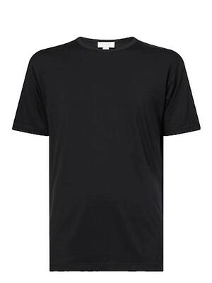 Sunspel Regular-fit Crewneck Stretch-jersey T-shirt - Black