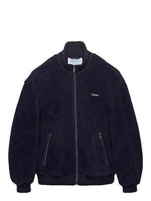 Prada Wool Blend Fleece Jacket - Blue