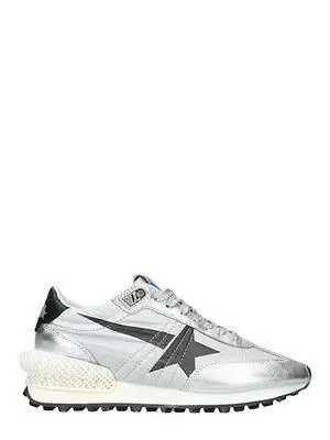 GOLDEN GOOSE Golden Goose Marathon Runner Leather And Mesh Low-Top Trainers Silver Com