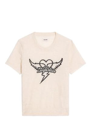 Zadig&Voltaire Idal Rhinestone-logo Cashmere Jumper - Eggshell