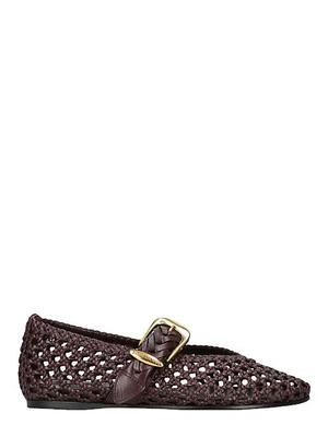 Zimmermann Braided Leather Ballerina Flats - Dark Brown