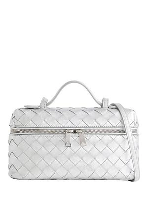 Bottega Veneta Bottega Veneta Bang Bang Small Leather Cross Body Bag Silver-silver