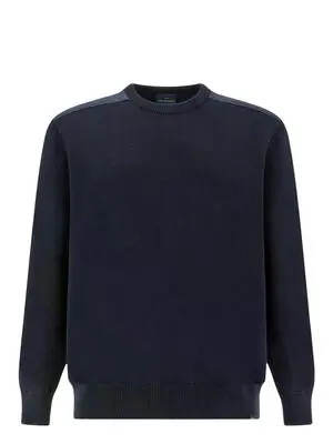 Paul & Shark Crew Neck Sweater With Shoulder Panel Detailing - Blue