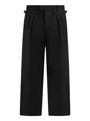 Manière De Voir Pierre Relaxed Fit Pleated Tailored Trousers - Black