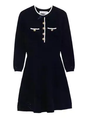 SELF-PORTRAIT Ribbon-embellished Mini Dress - Blue