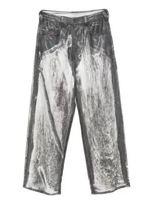 DIESEL® 1997 D-enim-m Logo-patch Trousers - Grey