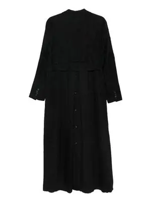 Masnada Double-breasted Buttoned Coat - Black