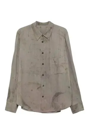 ZIGGY CHEN Pocket Print Shirt - Grey