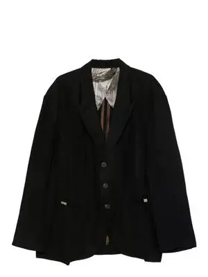 ZIGGY CHEN Buttoned Single-breasted Suit Jacket - Black