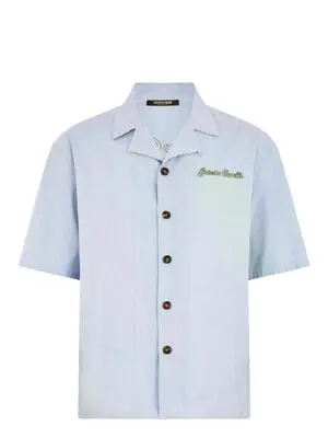 Roberto Cavalli Logo-embroidered Striped Shirt - Blue
