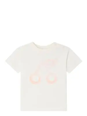 Bonpoint Cherry Logo Cotton T-shirt - White