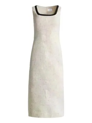 St. John Tweed Square-neck Midi Dress - Neutrals