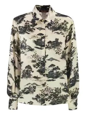 Max Mara Landscape Print Shirt - Neutrals